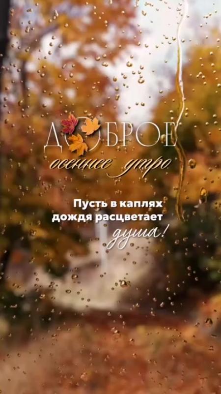 ДОБРОЕ осеннее утро Пусть в каплях дождя расцветает душа! - выпуск №3341494